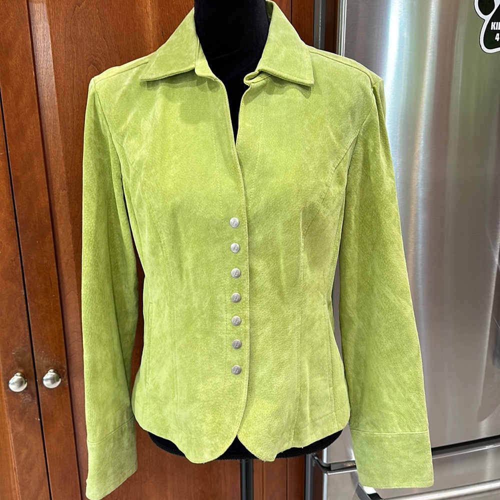 Live A Little Lime Green Suede Jacket - Gem